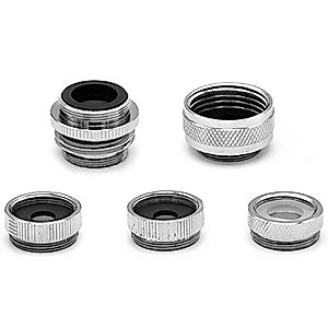 SmarterFresh Five Piece Female Faucet Adapter Kit, Brass Aerator Adapter Set to Connect Garden Hose, Water Filter, Standard Hose via Diverter, in RV & Other - ONLY Compatible with Removable Aerator