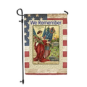We Remember Memorial Day Flag - 12 x 18 Memorial Day Garden Flag - Memorial Day Decorations Outdoor Flag - Patriotic Garden Flags 12 x 18 Double Sided - Memorial Day Flags by Jolly Jon