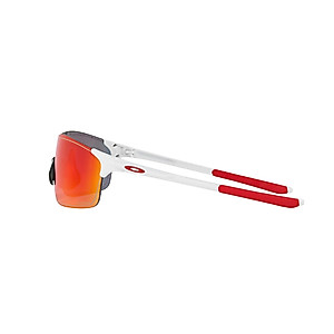 Oakley Men's Oo9389 Evzero Stride Asian Fit Rectangular Sunglasses, Polished White/Prizm Road, 38 mm