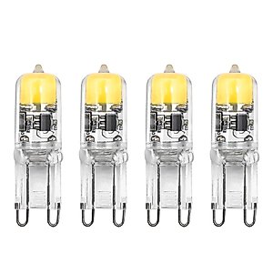 DA DANG JIA G9 LED Light Bulb Bi Pin Base, 6000K Daylight G9 Base Bulbs for Chandeliers,2W (20-30W Halogen Equivalent), 360° Beam Angle, 200LM, Non-dimmable for Home Lighting 4-Pack