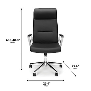 HON Basyx Merger Commercial-Grade Premium Executive Chair, Office, Black Bonded Leather