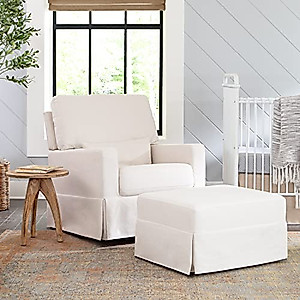 NAMESAKE Gliding Ottoman in Performance Cream Eco-Weave, Water Repellent & Stain Resistant, Greenguard Gold & CertiPUR-US Certified