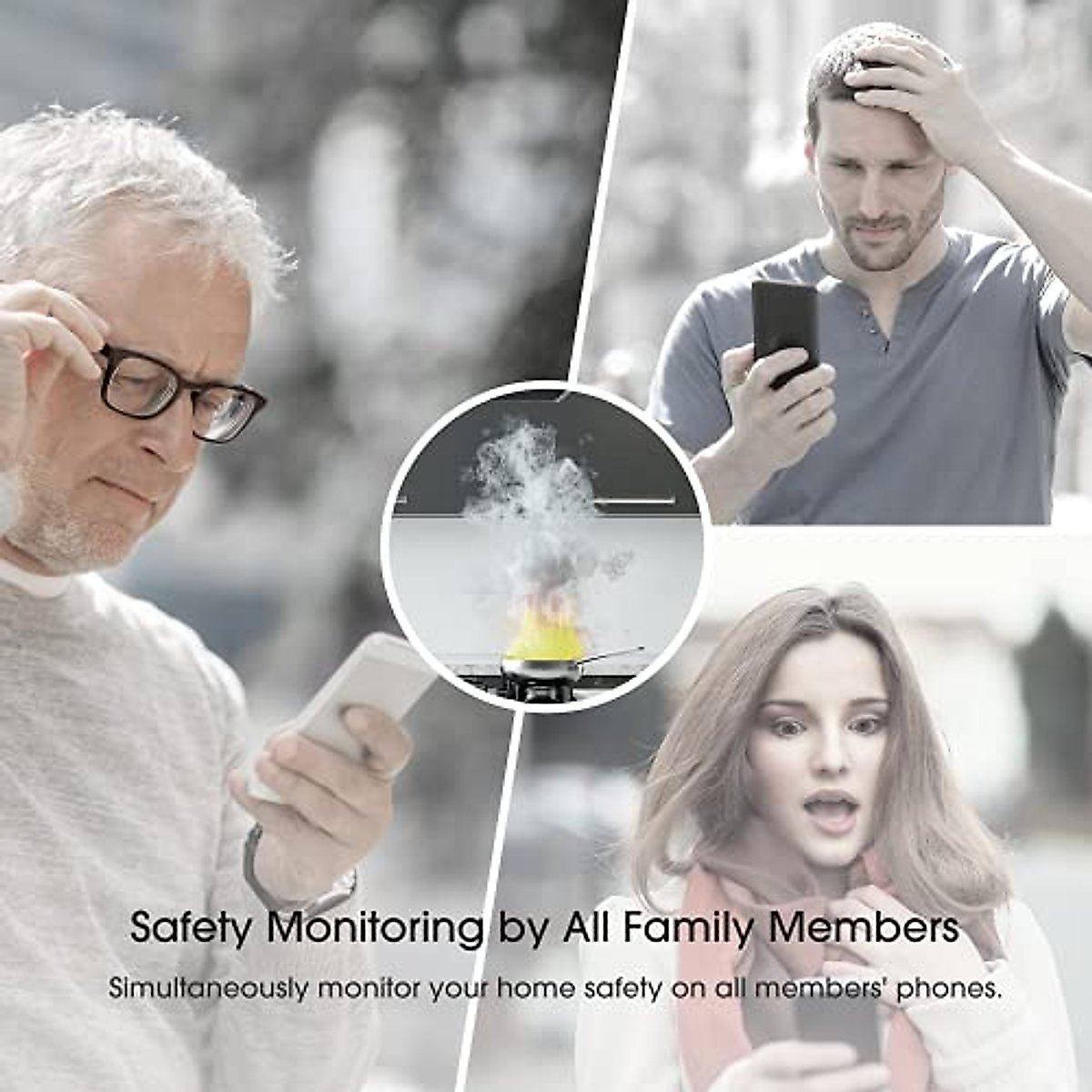 X-Sense Wi-Fi Smoke Detector, Wireless Smart Fire Smoke Alarm with Replaceable Lithium Battery & Silence Button, Compatible with TuyaSmart & Smart Life App, Auto Self-Check Function, XS01-WT