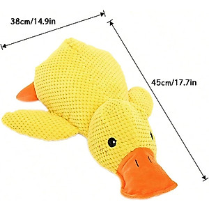 Outfany Calm Duck, Noovelo Calming Duck Toy, Quacker Calming Duck Toy, Quaker Calming Duck Toy, Cute Quacking Stuffed Duck Dog Toy, Yellow Stuffed Duck Dog Chew Toys (Yellow)