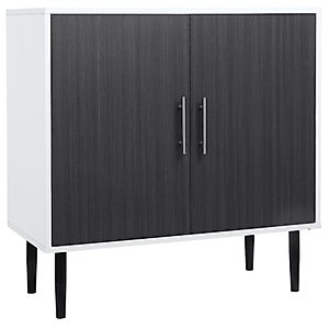 HOMCOM Sideboard Buffet Cabinet, Kitchen Storage Cabinet with Double Door Cupboards, Adjustable Shelf and Steel Legs, Gray