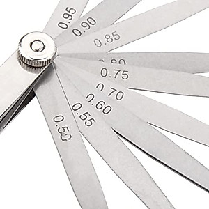 20 Blades Feeler Gauge, Universal Stainless Steel Feeler Gauge, Gap Measuring Tool/Metric Imperial Measure Hand Tool for Repairing, Checking Valves,etc