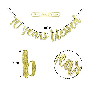 70 Years Blessed Banner - 70th Birthday Banner,70th Birthday Banner Party Decorations,70th Anniversary Banner,70 Birthday Banner Sign…