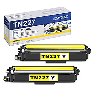 BIGSPCE TN227Y TN-227 High Yield Toner Cartridge Compatible TN 227 Yellow Toner Replacement for Brother TN227 HL-3210CW 3230CDW 3270CDW 3230CDN 3290CDW MFC-L3710CW L3770CDW Printer, 2 Pack