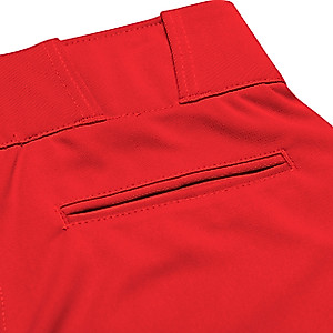 CHAMPRO Women's Tournament Traditional Low-Rise Polyester Softball Pant, Small, Scarlet