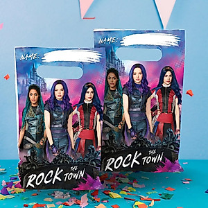 Disney Fun & Adorable Descendants 3 Multicolor Folded Loot Bag - 9" x 6.5" (Pack of 8) - Great Party Bags For Kids Themed Parties & Events