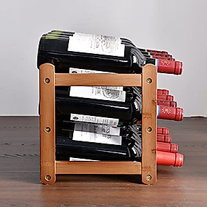 Maydear Multi-Tier Bamboo Wine Rack, Wine Racks Countertop, Freestanding Display Stand Shelves-3 Tier