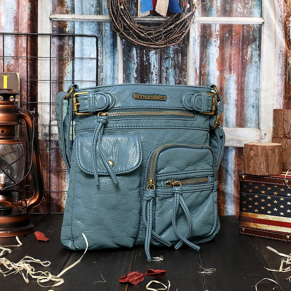 Montana West Crossbody Bags for Women Shoulder Purse and handbags Medium Multi Pocket Travel Bag,MWC-046JEAN