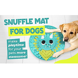 18” Dragon Dog Sniffing Mat - Easy to Clean Fleece Snuffle Mat for Dogs Small - Interactive Dog Toys for Bonding & Fun - Durable Snuffle Mat for Dogs Large Breed - Round Play Mat for Brain Exercise
