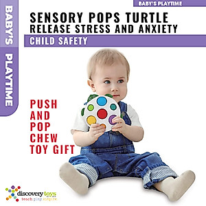 Discovery Toys Sensory POPS Turtle | Fidget Popper Sensory Toy | Push and Pop Chew Toy Gift for Baby, Infant, and Kids | Release Stress and Anxiety | Soothe Toy for Children
