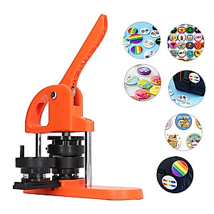 Button Maker Machine, Die Cutter Badge Button Maker DIY Button Press Machine Kit with 100PCS Pin Parts Circle Cutter Pin Manual (32mm)