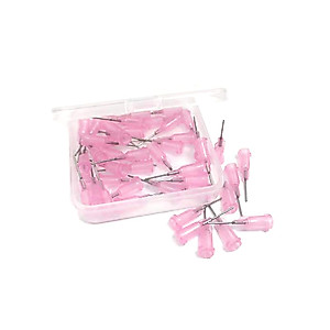 SANANTS - 20GA 1/2 Inch Dispensing Needle - Blunt Tip Luer Lock - Fluid Manifold Channel - 50 PCS,Pink
