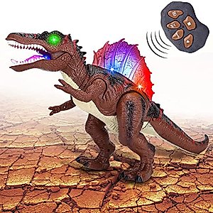 Remote Control Dinosaur Spinosaurus Toy, 20-inch Large Walking Robot Action Figure Dancing Dinosaur RC Toys with LED Light and Roaring Realistic Sounds for 3 4 5 6 7 8 9 Year Old Boys Girls Kids Gift