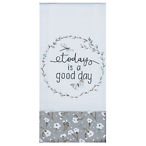 Kitchen Linens Set: Bundle Includes 1 Oven Mitt, 1 Potholder, 2 Kitchen Towels - Live Simply and Today is a Good Day Designs by Lisa Audit