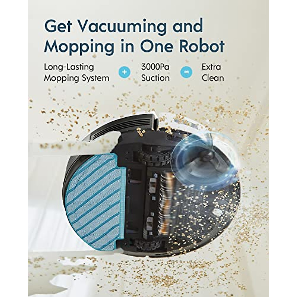 Yeedi vac Station Robot Vacuum and Mop,Self Emptying 3 in1,3000Pa Suction, 200Mins Runtime with Clean Schedule,Smart Mapping and Carpest Detection,Virtual Boundary