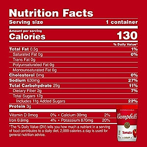 Campbell's Sipping Soup, Classic Tomato Soup, 11.1 Oz Microwavable Cup (Case of 8)