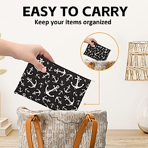 XIOAIDJAA Makeup Bag Anchor Personalized Cosmetic Bags with Zipper Waterproof Cute Makeup Pouch,Women Gift Idea Cosmetic Pouch