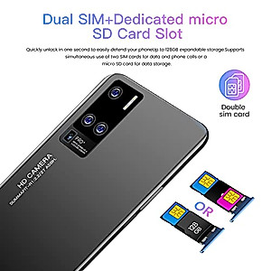 5G Mobile Phone for Android 10.0-1920 X 1080 Inch HD IPS Touch Screen, 10 Core CPU Processor, 6.53 Inch Face Unlocked Smartphone, 6GB RAM 128GB ROM, 8MP+21MP, Ultra Long Standby