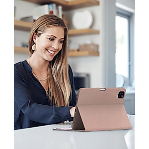 iPad Air 5th/4th Generation Keyboard Case 2022/2020, iPad Pro 11 1st/2nd/3rd 2018/2020/2021 10.9 inch Case with Keyboard & Pencil Holder, Removable 7 Colors Backlit Bluetooth Wireless Keyboard (Pink)