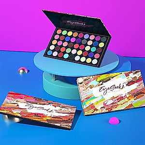 EYESEEK Colorful Eyeshadow Makeup Palette Sets + Brush, Bright 45 Shades Blendable , Matte High Pigmented Pallets, ing Waterproof Shadow Plattet Gift Sets for Halloween Makeup - All Matte Rainbow Color
