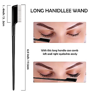 Eyelash Comb Lash Brush Separator 2Pcs, Dust2oasis Eyelashes Separator Curler Makeup Mascara Applicator, Eyelash Grooming Brushes Metal Teeth, Eye Makeup Brush Tools with Comb Cover dark black