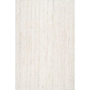 Jute Braided Vintage Natural Meditation Area Rug Indian Antique Handmade Bohemian Mat Decor White 3 x 5 Ft. Jute Rug by Rugs HUT