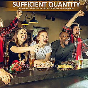 Fast Food Baskets 100 Pcs 8.9 x 5.5 Inch Plastic Baskets for Food Oval Fry Basket Black Chip Basket Reusable Bread Baskets Fry Oval Serving Tray for Restaurant Supplies Hot Dog Deli Serving Chicken