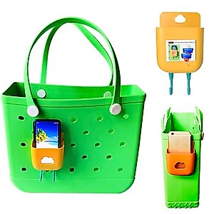 Lopau Phone Case Holder Accessory Compatible with Bogg Bag, Decorative Insert Travel Organizer Kit, Rubber Tote Accessories for Keep Your Phone Lipstip Sunglasses Wallet Keys Easy to Reach(Yellow)
