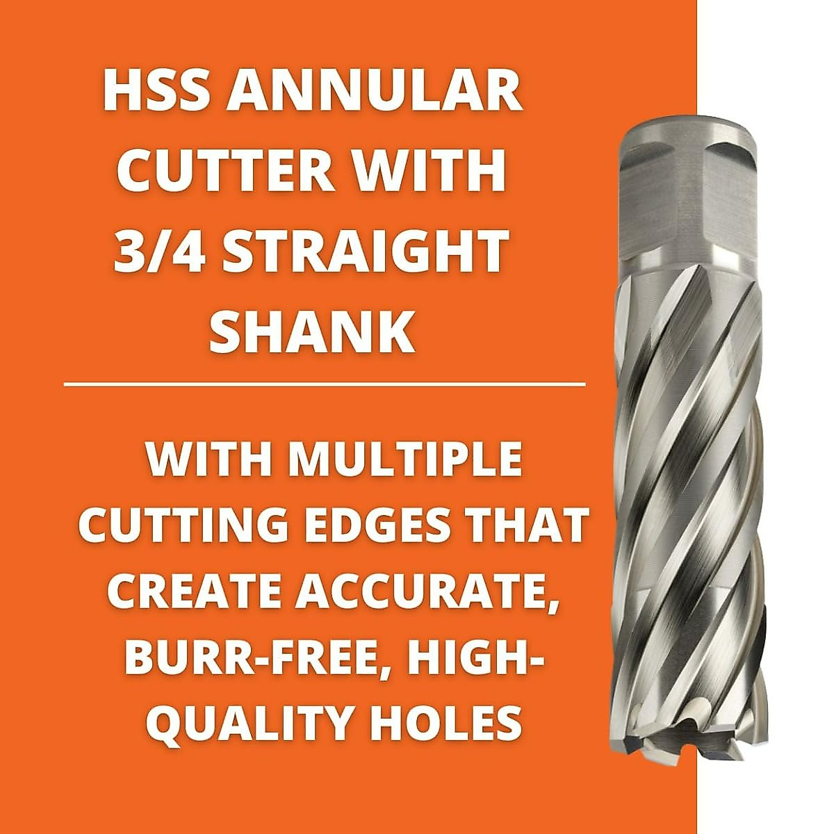 Slugger by Fein HSS Annular Cutter with Pilot Pin for Precision Drilling - High-Durability Steel, 2" Cutting Depth, 7/8" Bore Diameter, 3/4" Straight Shank - 63134222042