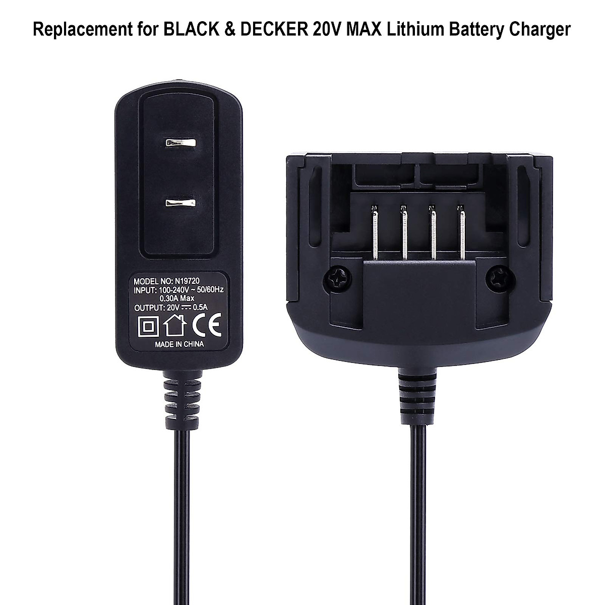 Yongcell LCS1620 Lithium Battery Charger Compatible with Black Decker 20V Lithium Battery LBXR20 Replacement for Black and Decker 20V Charger