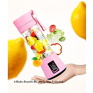 380ml Portable Blender,Travel Blender,Mini Blender,Personal Mixer Fruit Rechargeable with USB, for shakes and smoothies (Pink)