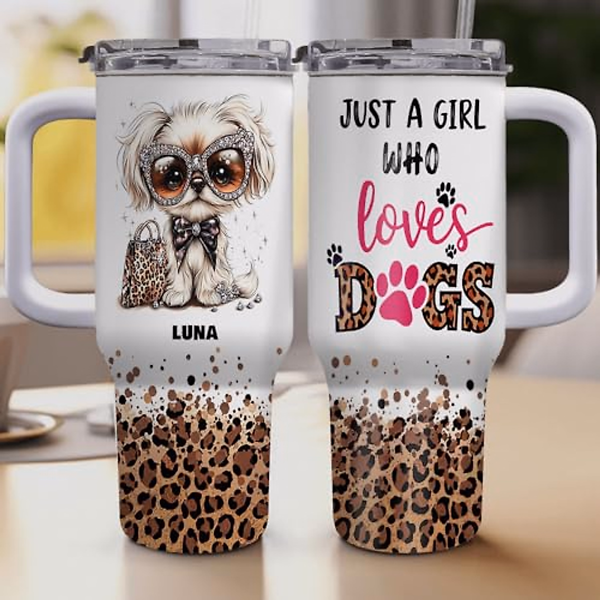 Personalized Dog Tumbler with Kuvasz Dog’s Name – Custom Travel Coffee Cup 40oz, Travel Coffee Cup, Gift for Mother's day, Father's day, Christmas 7hxCnS