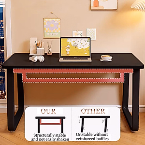 WXJHL Modern Desk 47.3 Inch Computer Table Simple Style Office Writing Desk Industrial Office Table, Sturdy Laptop Table for Home Office