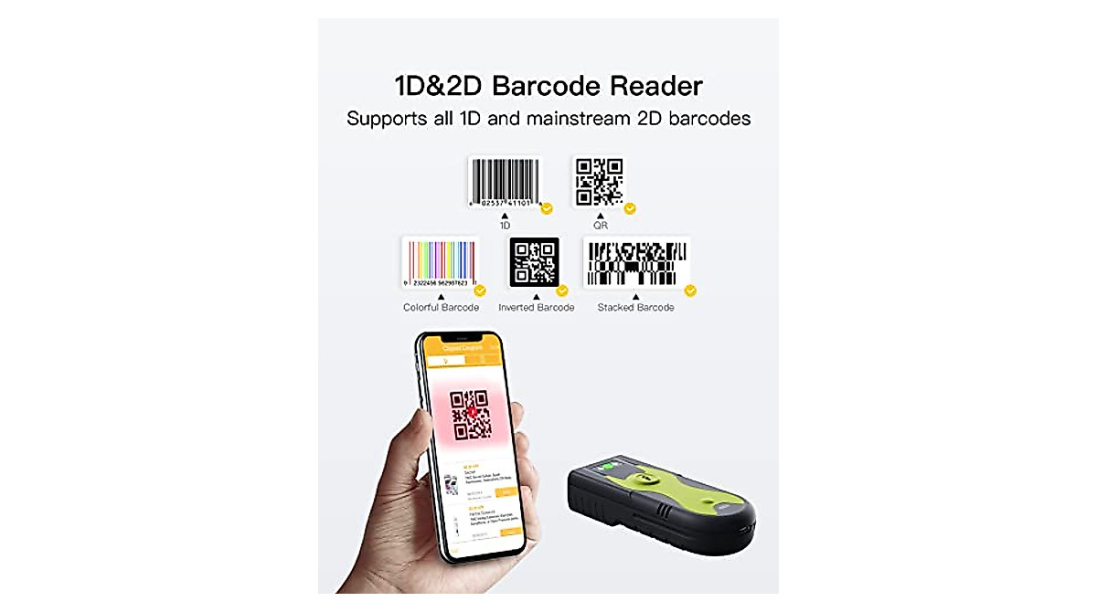 Inateck BCST-42 Bluetooth 2D Barcode Scanner - Scan Screens