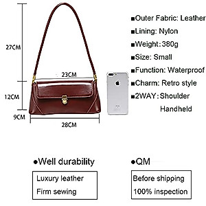 Small Clutch Shoulder Bag for Women Leather Mini Tote Handbag Purse with Buckle Closure (black)