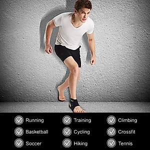 Ankle Support for Men and Women - Neoprene Breathable Adjustable Ankle Brace Sprain for Running, Basketball by Cotill (Small)