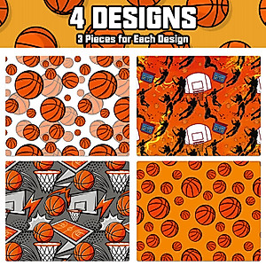 Mpanwen Basketball Wrapping Paper for Boys Kids, 12 Sheets Basketball Theme Gift Wrap for Christmas Birthday Holiday - 20 x 29.5 Inches Per Sheet