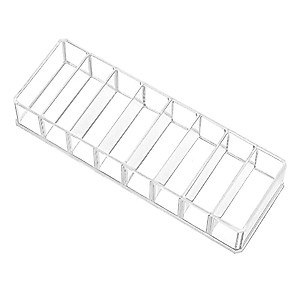 HBlife Clear Acrylic Makeup Compact Organizer, 8 Spaces Vanity Organizer Stand Eyeshadow Pallet Storage for Lipstick Bronzer Powder Highlighter, Skincare Cosmetic Display Cases for Bathroom