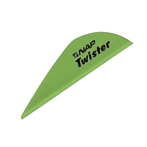 New Archery Products Bow Hunting Shooting Target Twister 2" Plastic Arrow Fletching Vanes, Pack of 36, Green
