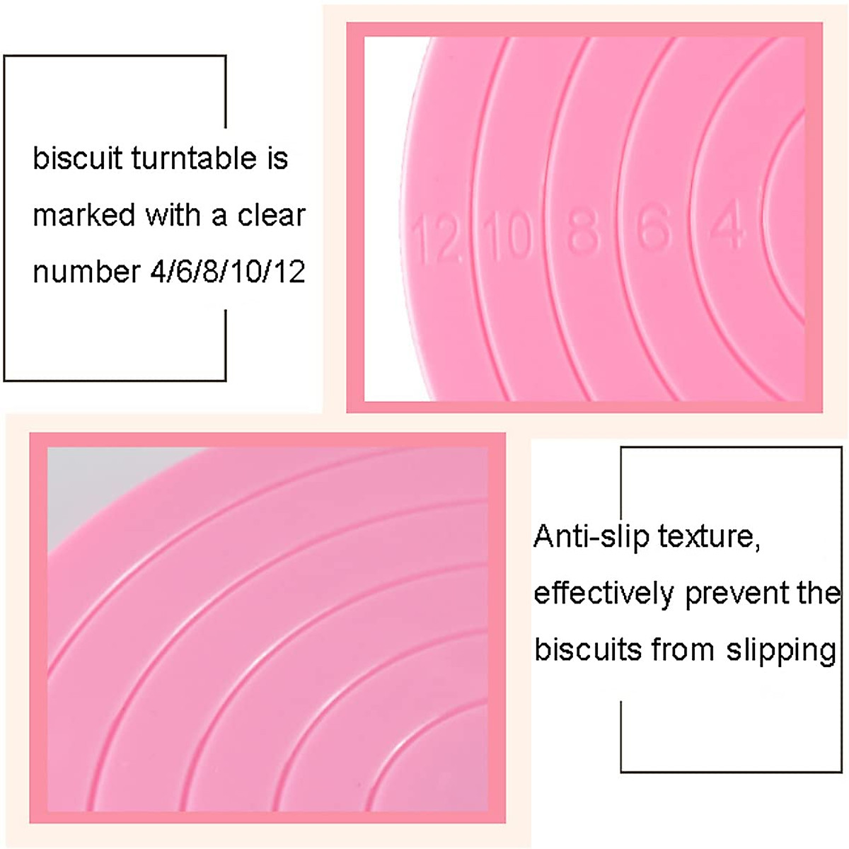 16 Pcs Cookie Decorating Kit Cookie Turntable Decorating Supplies with 2 Acrylic Cookie Turntable 6 Cookie Scribe Needle and 2 Silicone Mesh Mats 6 Cookie Decoration Brushes