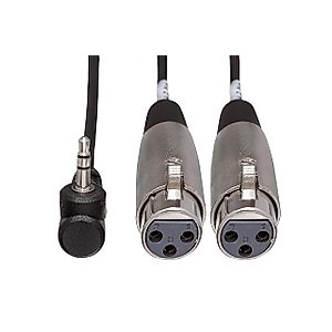 Hosa CYX-401F Dual XLR3F to Right-Angle 3.5 mm TRS Microphone Cable - 1 ft