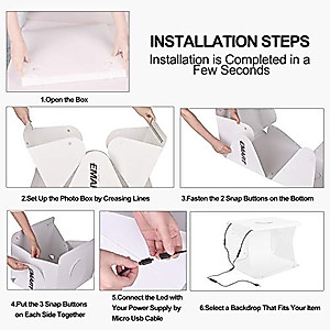 Upgrade Emart 14" x 16" Photography Table Top Light Box 104 LED Portable Photo Studio Shooting Tent