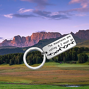 Anlive Mountain Hiking Keychain The Mountains are Calling & I Must Go Keychain Traveling Gift (mountains keychain)