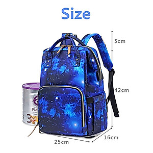 Galaxy Prints Mommy Diaper Bag Backpack Large Capacity Maternity Baby Nappy Changing Bags with USB Charger