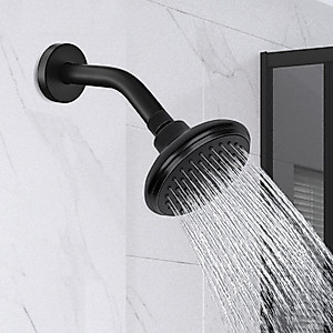 LOWCUS Wall Mounted Extention Shower Arm (Sold with Shower Arm Flange) for U4993-BL 6-inches, Matte Black