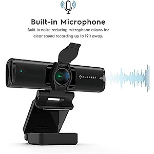 Amcrest 4K Webcam w/Microphone & Privacy Cover, Web Cam USB Camera, Computer HD Streaming Webcam for PC Desktop & Laptop w/Mic, Wide Angle Lens & Large Sensor for Superior Low Light (AWC897)